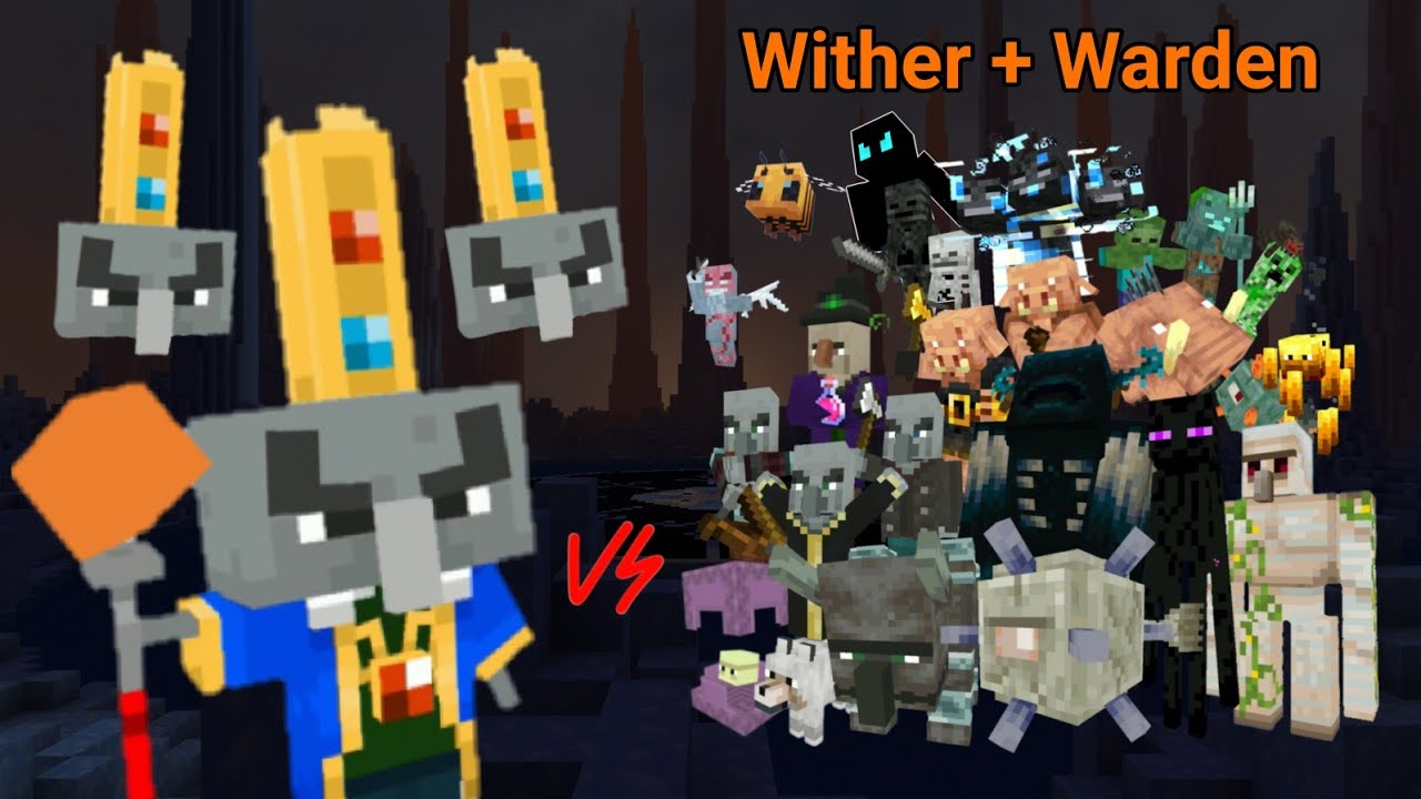 3 ARCH ILLAGER vs MINECRAFT BOSSES and ALL MOBS (Minecraft Mob Battle ...