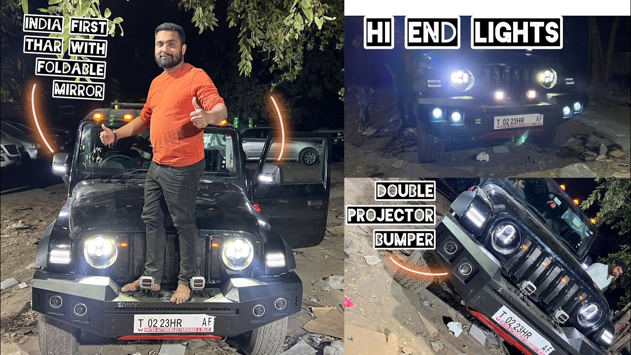 🔥India’s First Thar with Foldable mirror🔥Full Thar Modification 📞 ...