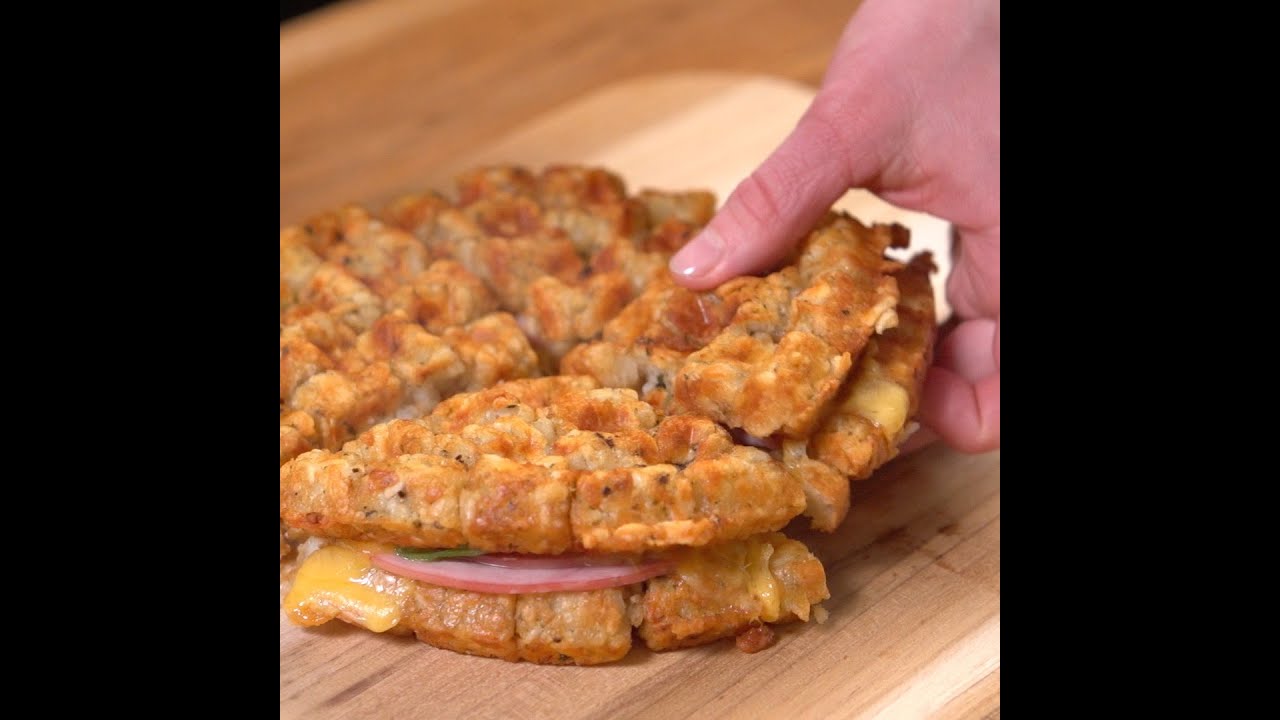 Ham & Cheese Waffle Sandwich - YouTube