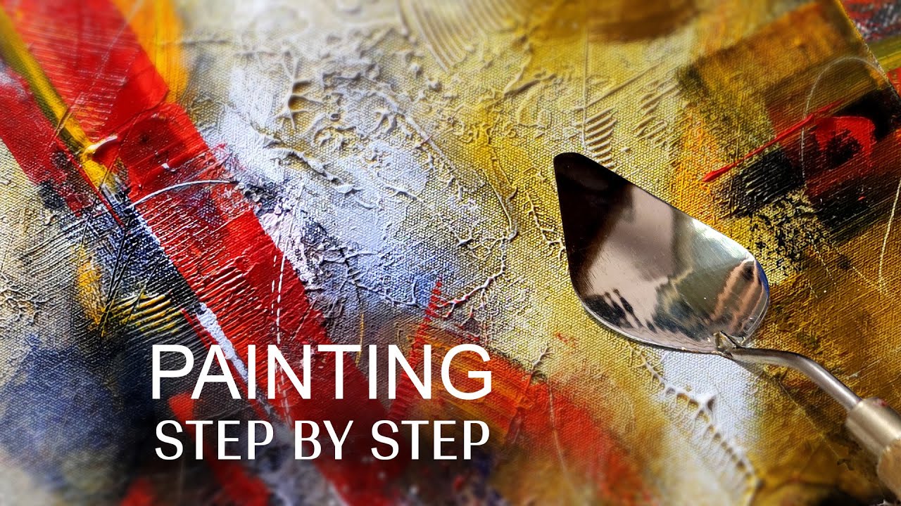 Abstract Acrylic Painting Tutorial | Step by Step Abstract Painting ...