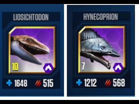 LIOSICHTODON BATTLE HYNECOPRION II Jurassic World The Game II Dinosaurs ...