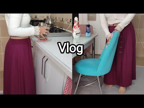Mutfak sandalyesi temizliği/ günlük ev işleri/Çilekli kek 🍓 sessiz vlog
