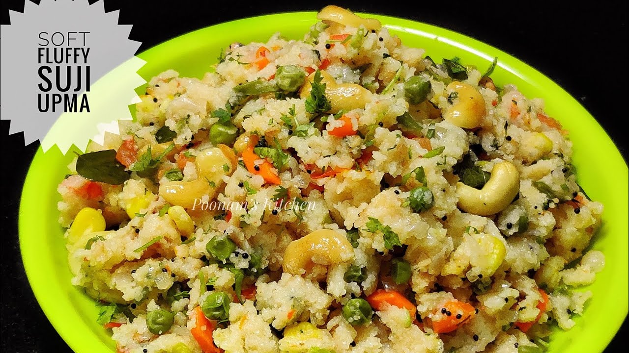 Soft Fluffy Suji Upma/ Healthy Vegetable Sooji Upma/ Simple Indian ...