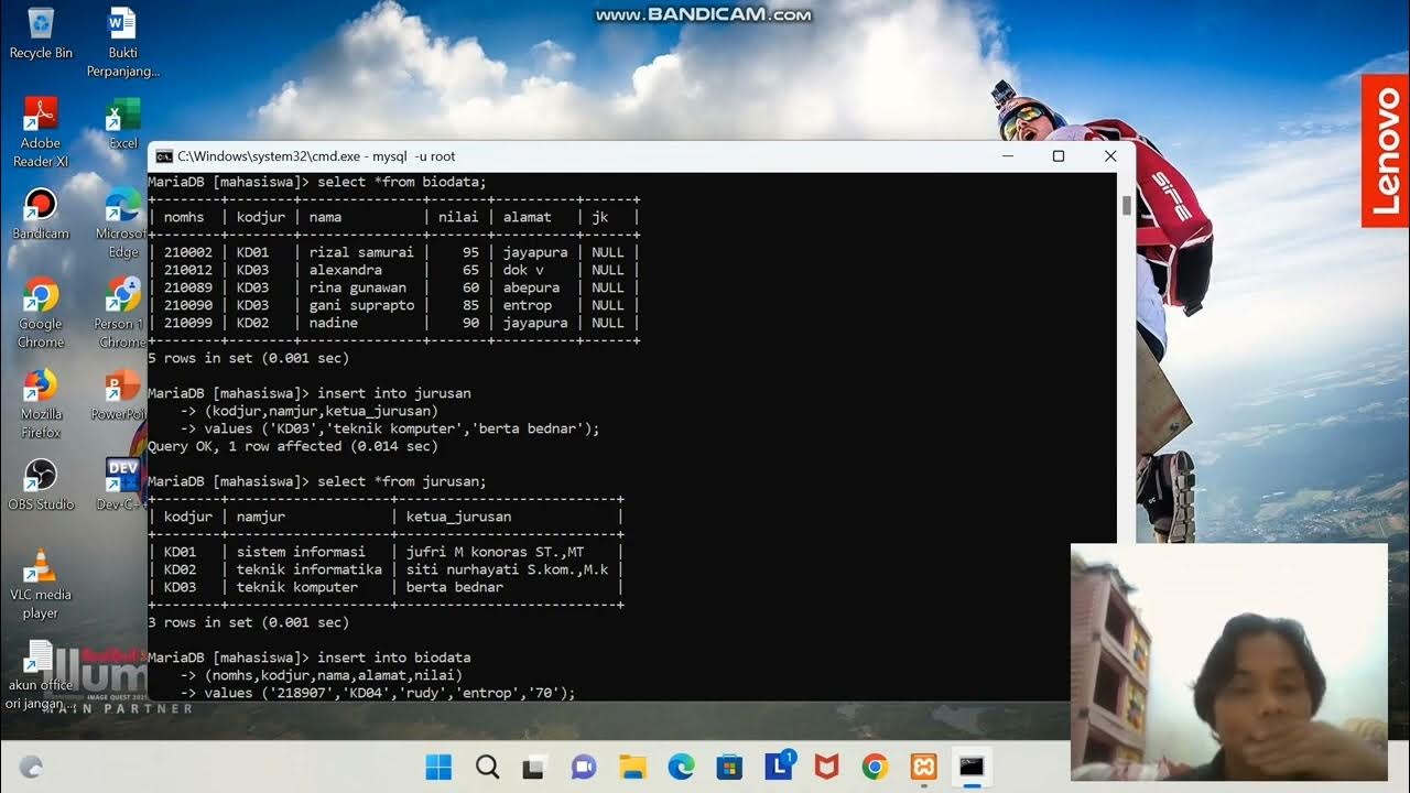 Pembuatan dan Pengisian table database dengan menggunakan perintah INSERT dan UPDATE - YouTube