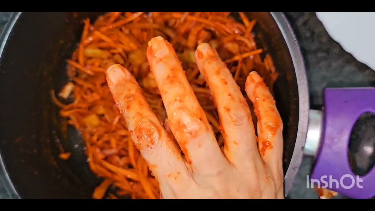 kimichi at home ... traditional kimchi recipe . - YouTube