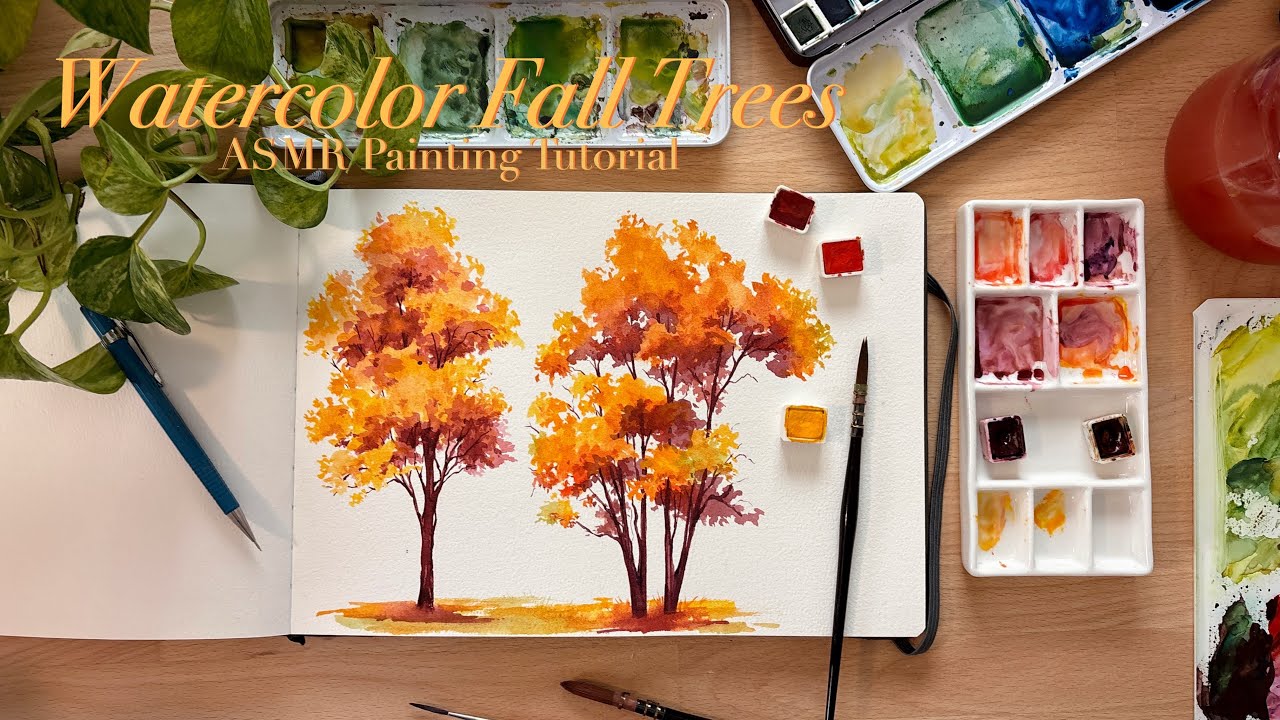 Fall Watercolor Tree Tutorial For Beginners - YouTube