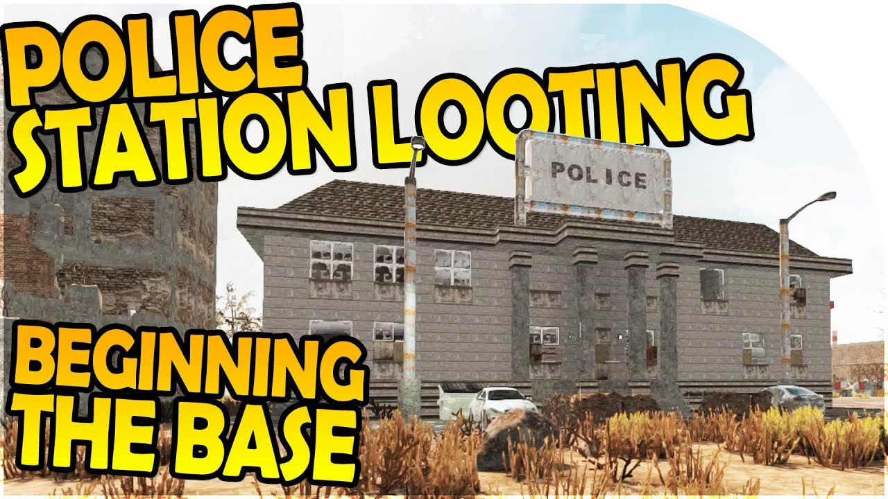 CITY POLICE STATION LOOTING - STARTING the BASE - 7 Days to Die Alpha ...
