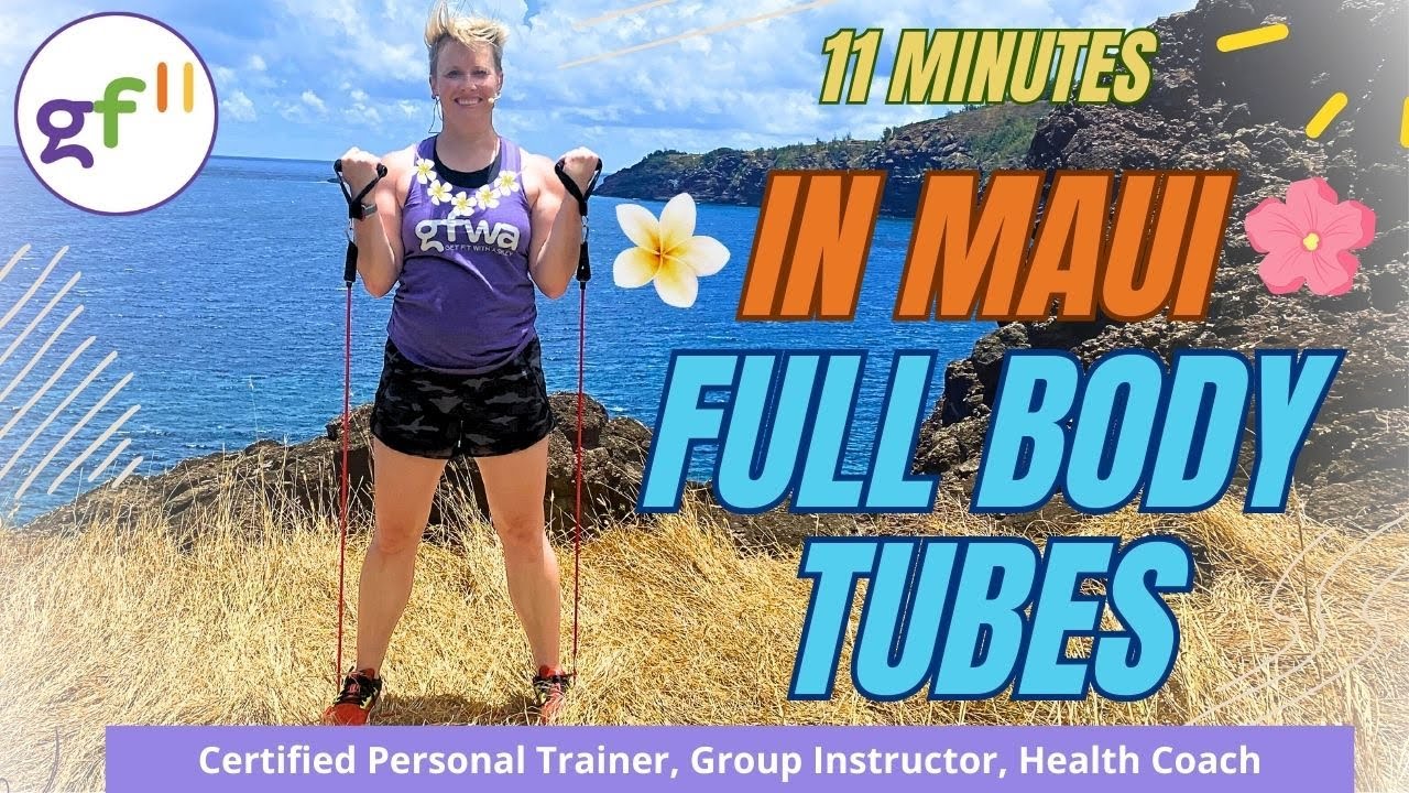 11-Minutes 💮 in Maui 🌺 Full Body Workout with a Resistance Tube - YouTube