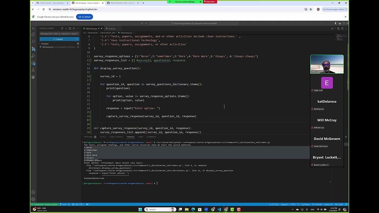 071024 COSC 1336 Python Sample App: Save Responses - YouTube