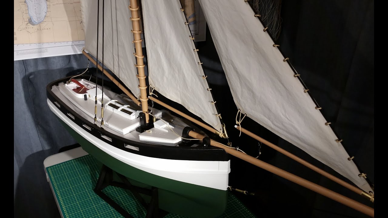 RC Gaff Pilot Cutter Build Part 7 Finish - YouTube