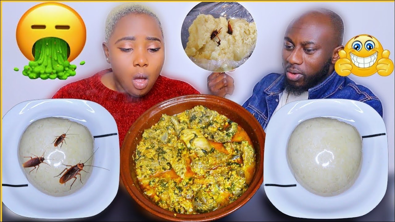 COCKROACH IN MY WIFE FUFU MUKPRANK | BAD IDEA | FUFU AND EGUSI SOUP ...