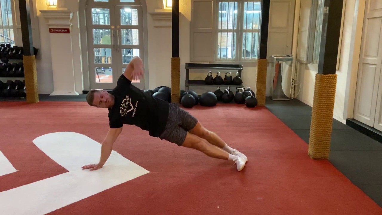 Straight Arm Side Plank Rotations - YouTube