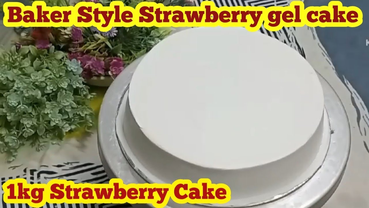 Baker Style Strawberry gel cake l Simple Cake Design for beginners l ...