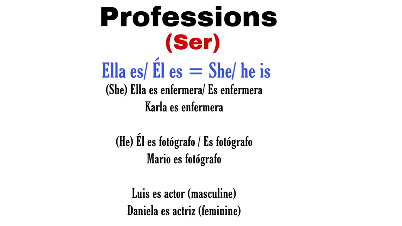 SER - Professions with ELLA/ ÉL - YouTube