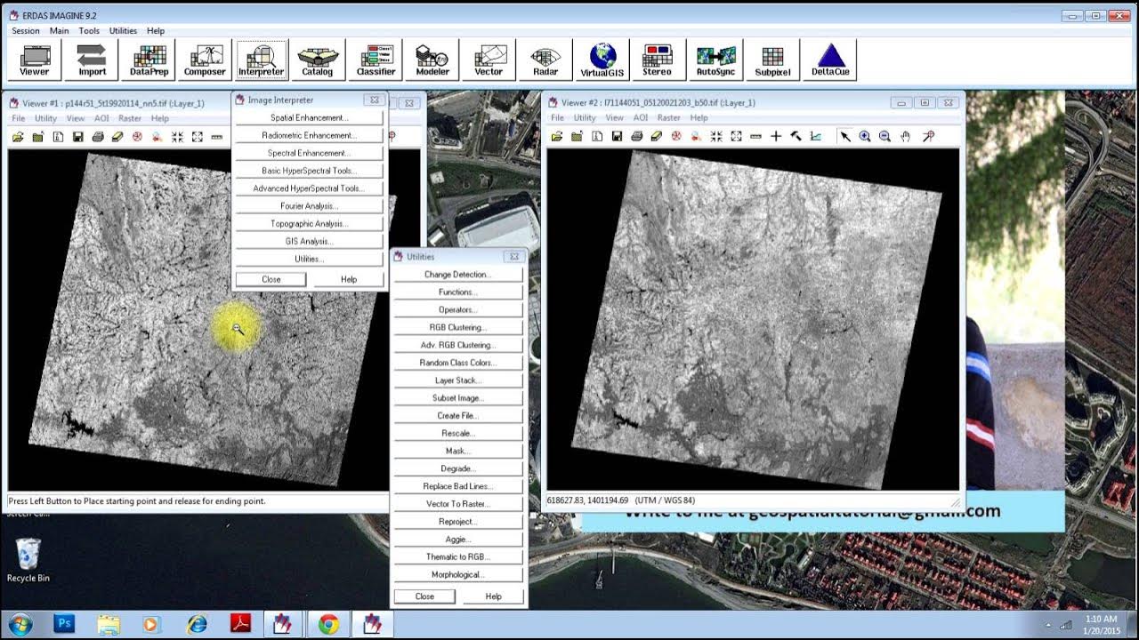 Change Detection Study in ERDAS Imagine - YouTube