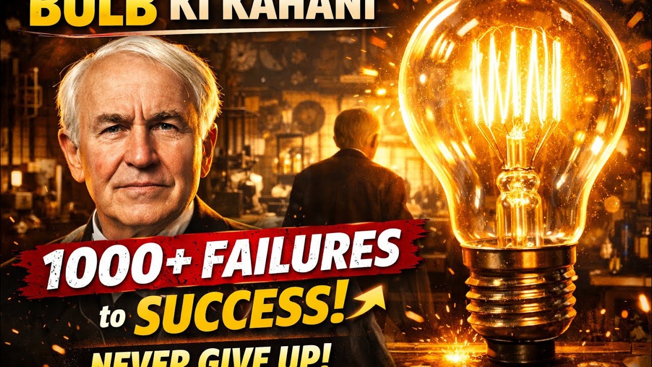 “1000 Failures Ke Baad Jala Bulb I Thomas Edison Motivational Story ...