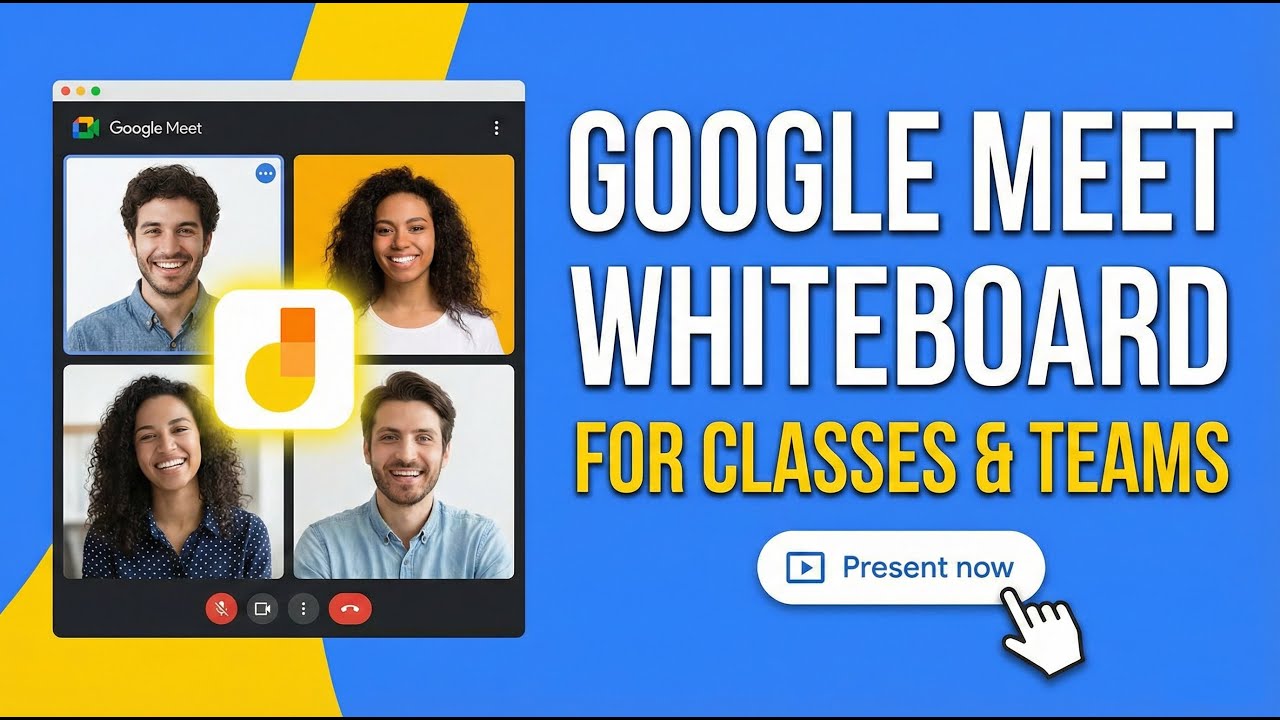 How to Add and Use Collaborative Whiteboard in Google Meet - For Online ...