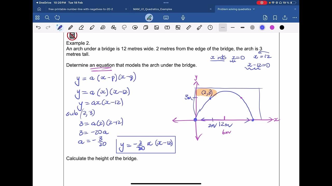 Quadratics problem solving - YouTube