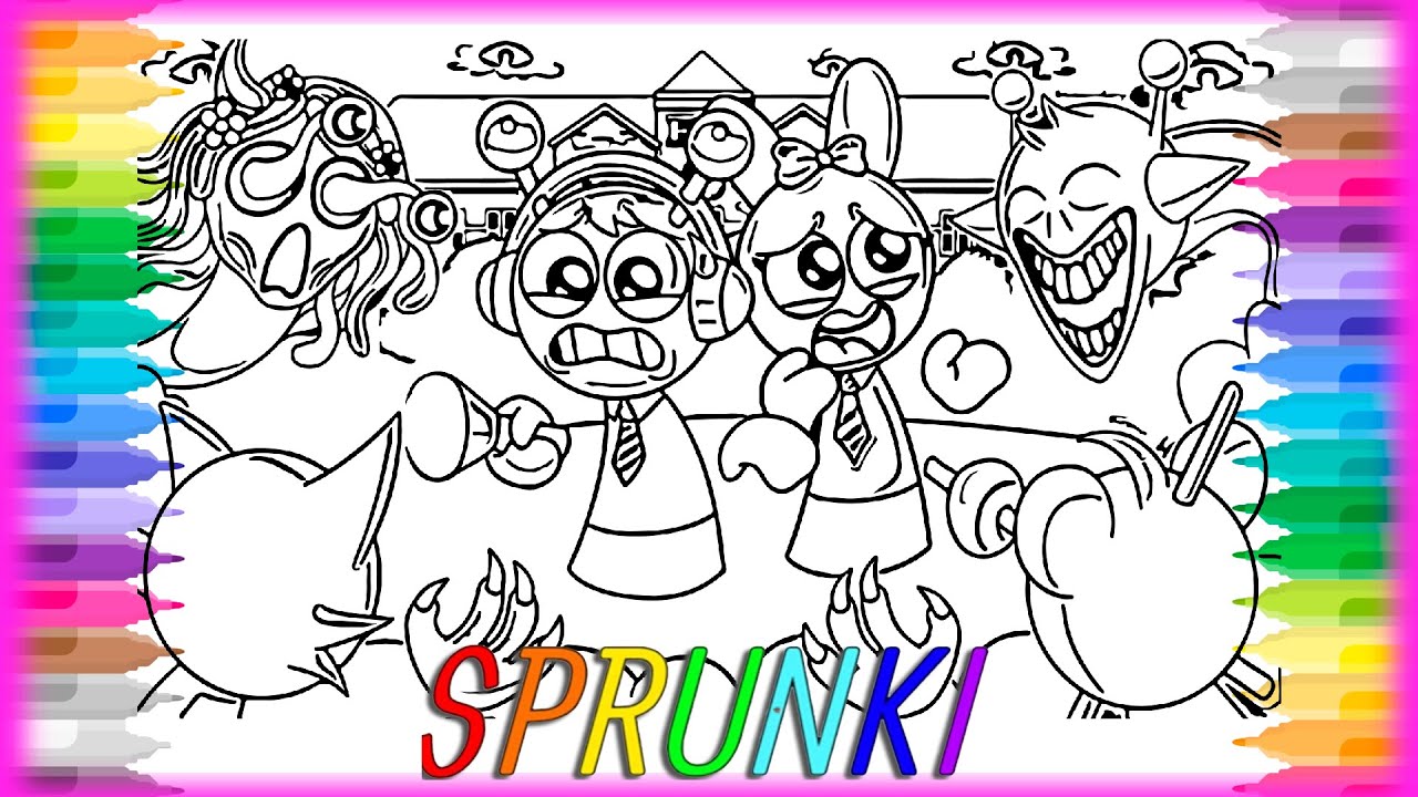 Incredibox SPRUNKI Satisfying Coloring Pages - Oren & Pinki in a ...