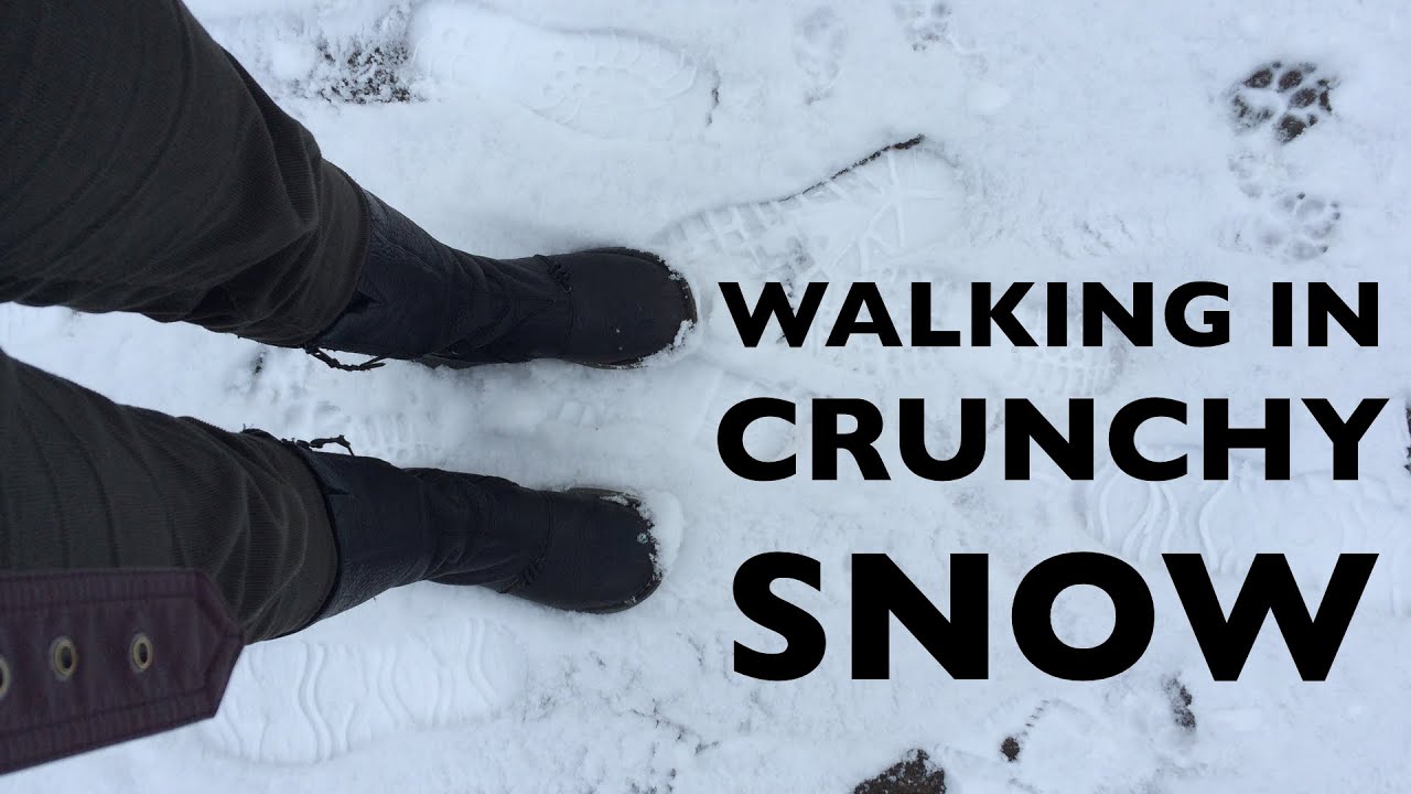 Snow walk with crunchy sounds - YouTube