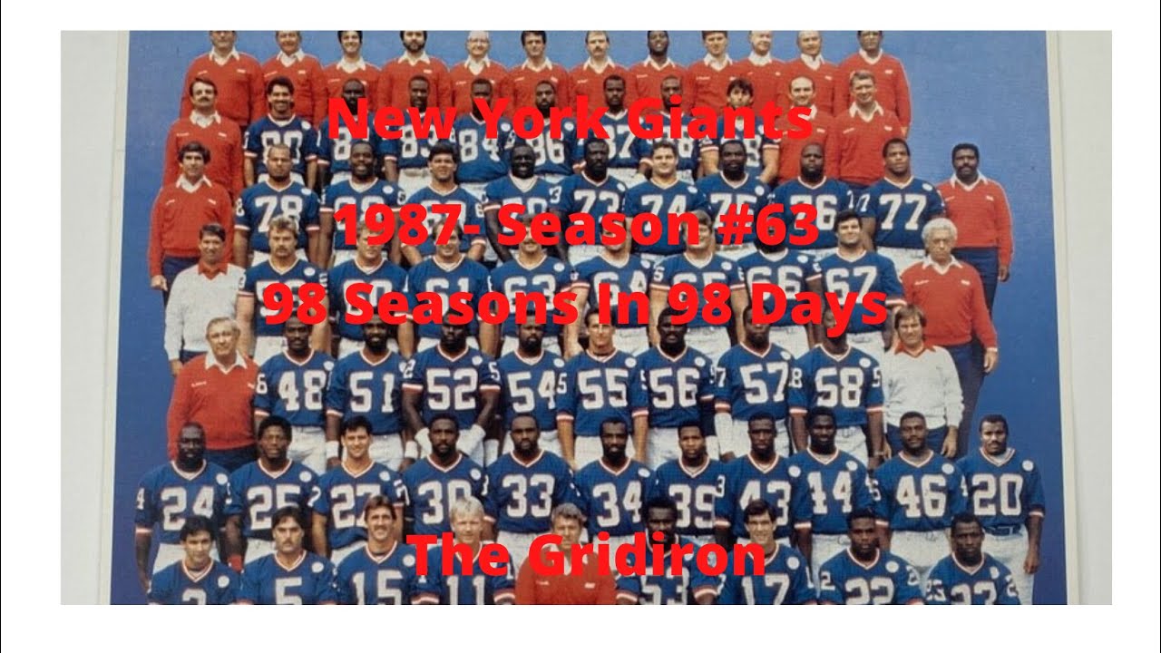 The Gridiron- New York Giants 1987 -Season #63 98 Seasons In 98 Days ...