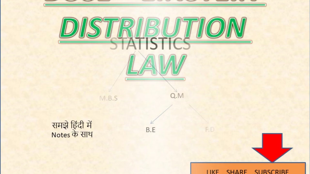 BOSE EINSTEIN DISTRIBUTION LAW - YouTube