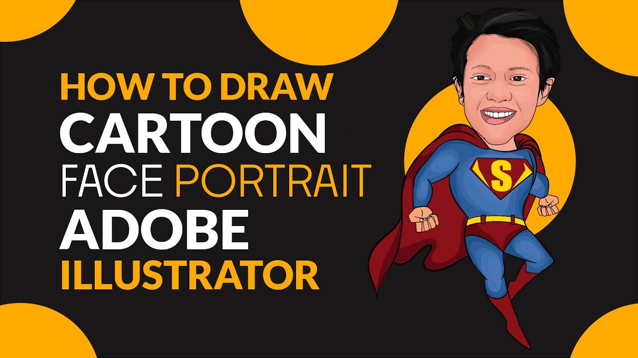 How to Draw cartoon portrait in Adobe Illustrator I Turn Photo into ...