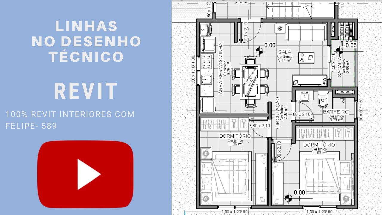100% Revit Interiores Felipe- Aula 589 - LINHAS NO DESENHO TÉCNICO ...