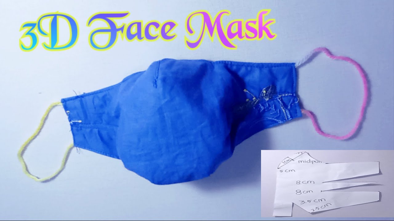 DIY 3D Face mask tutorial/Sewing cloth face mask idea/Glass wearer face ...