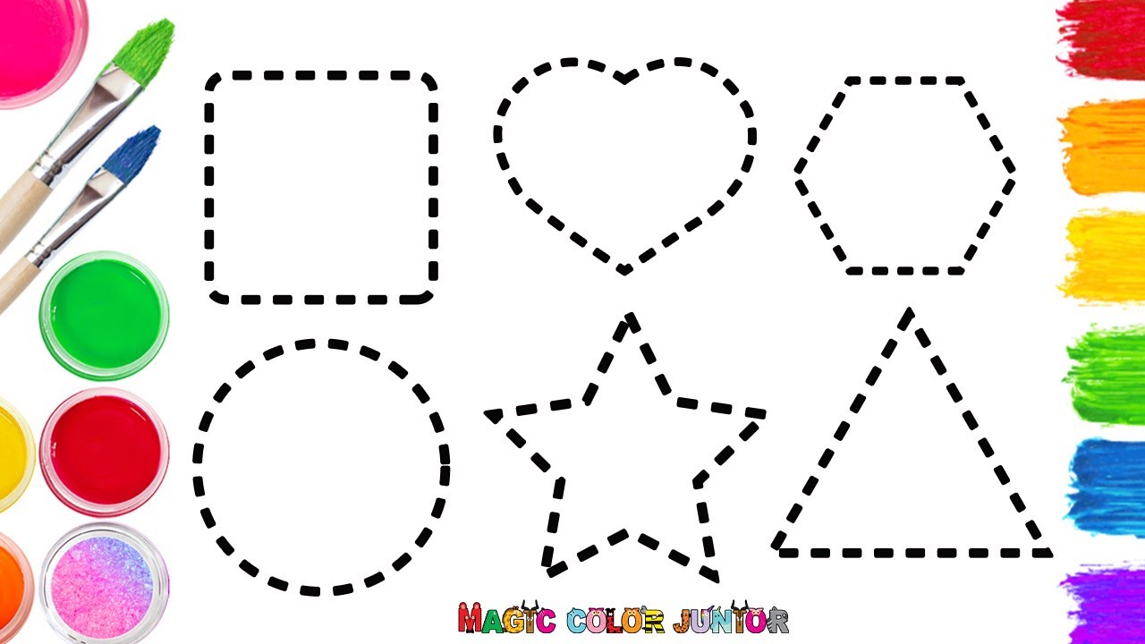 ⭐⭕How to Draw Star, Circle Shape & Other Basic Shapes | Step By Step ...
