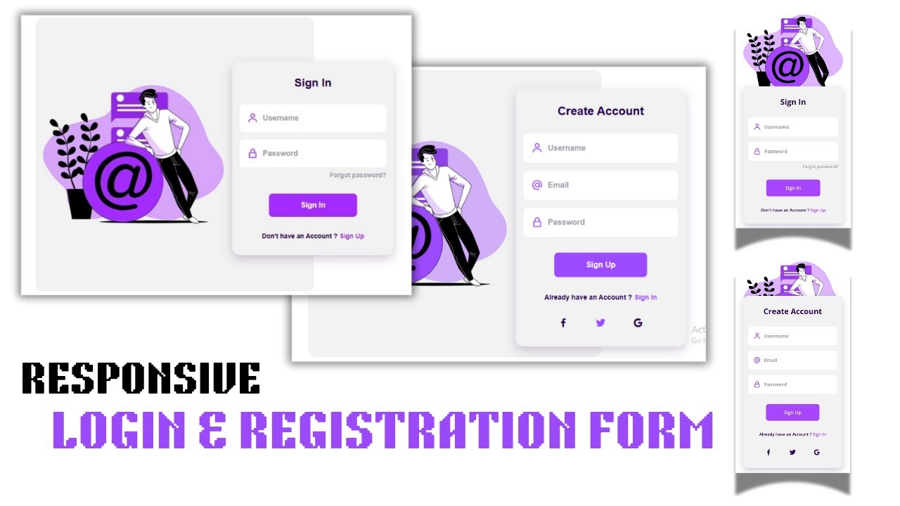 How to Make a Responsive Modern Login Website Using HTML CSS JavaScript ...