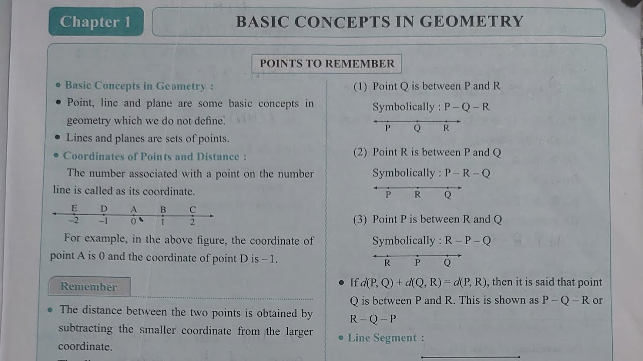 Class 9 Chapter 1 basic concepts in Geometery workbook solution answers part 2 - YouTube