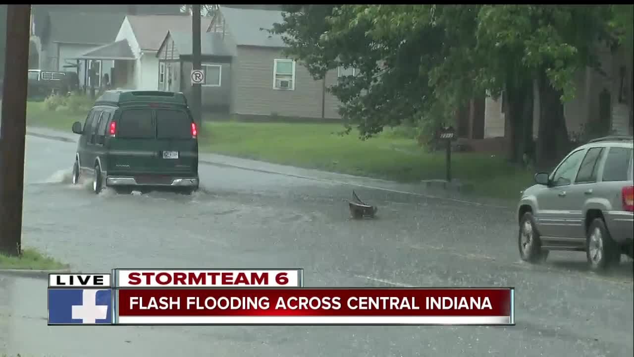 Flash flooding across Central Indiana Friday - YouTube