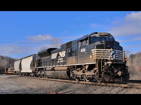 Norfolk Southern 1106 Leads Mixed Freight with NS 1208 DPU Big Beaver Pa 12 2024 - YouTube