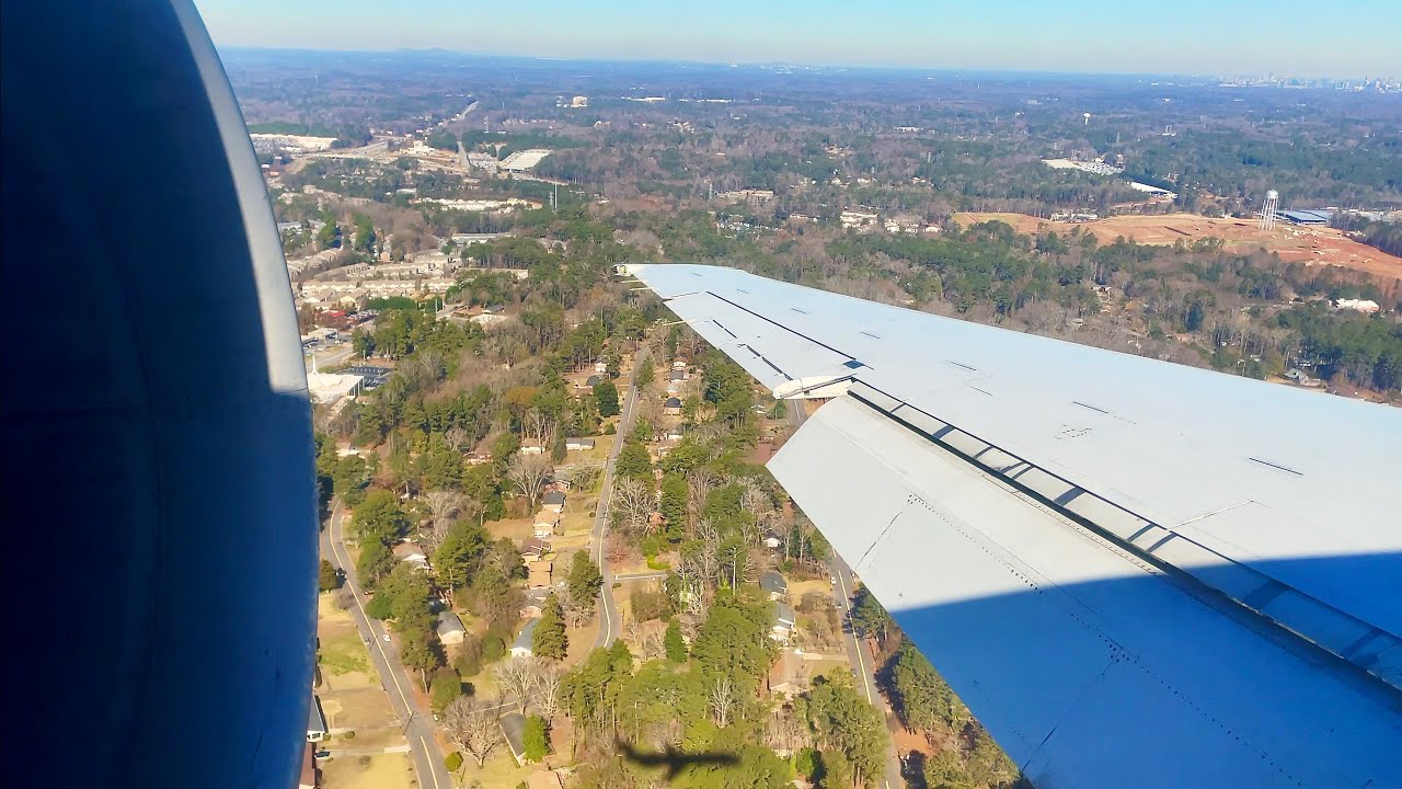 [4K] – Sunlit & Cloudless Atlanta Landing – Delta Air Lines – Boeing ...