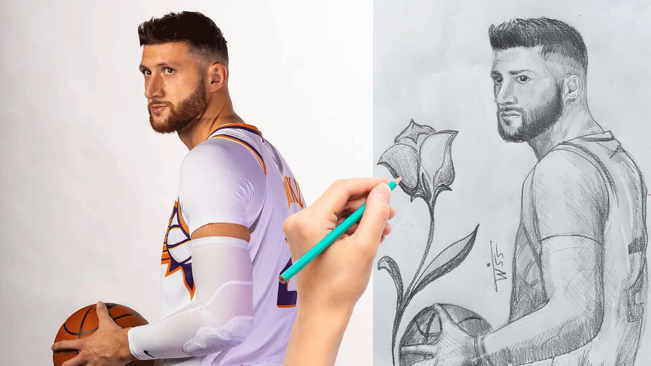 Drawing Jusuf Nurkić in Pencil: Techniques to Capture the @NBA Star's ...