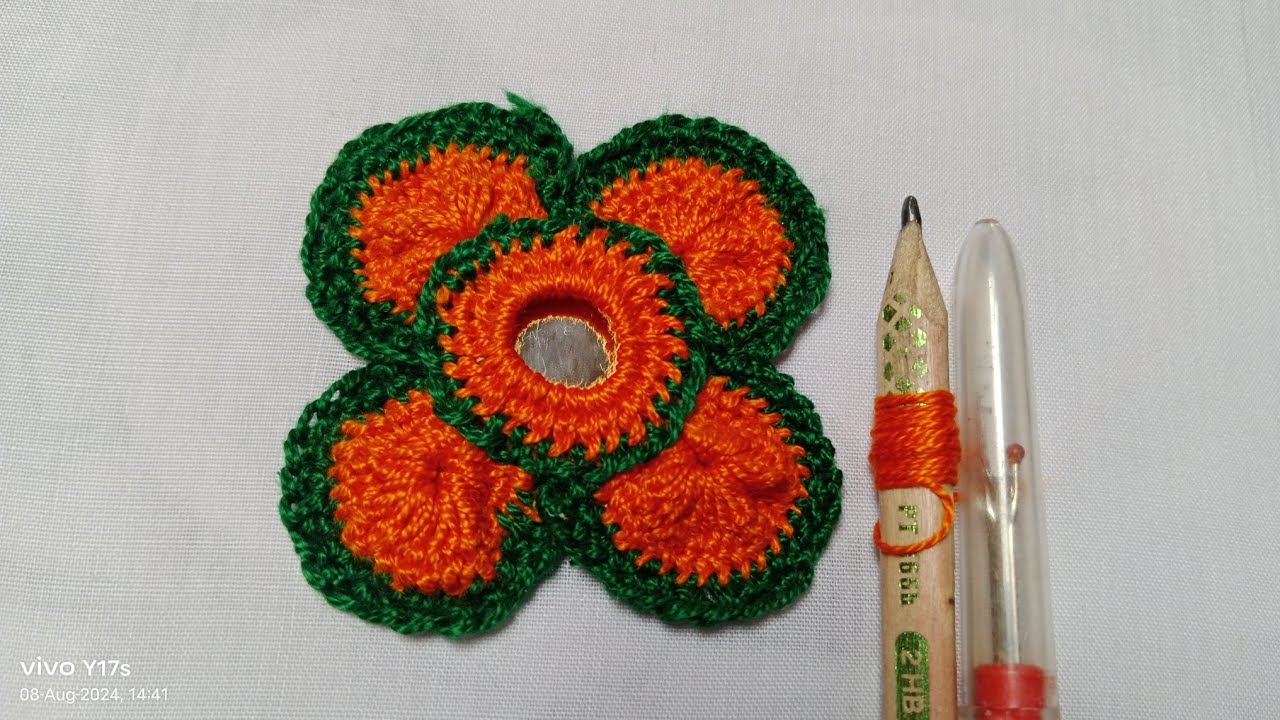 Woolen flowers embroidery | hand embroidery stitches | wonderful stitch ...