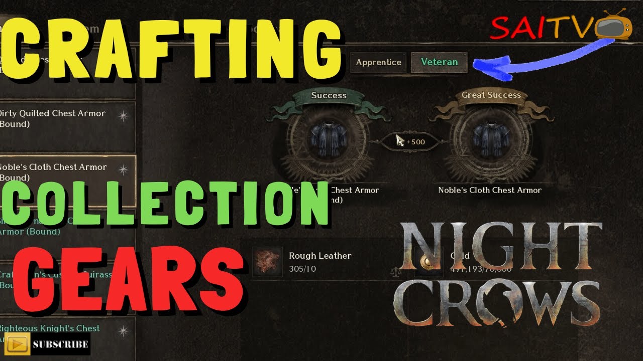 PROPER CRAFTING OF GEARS EQUIP AND FOR COLLECTION | NIGHT CROWS GLOBAL ...