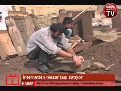 Ahlat taşından mezarlar internette satılıyor...