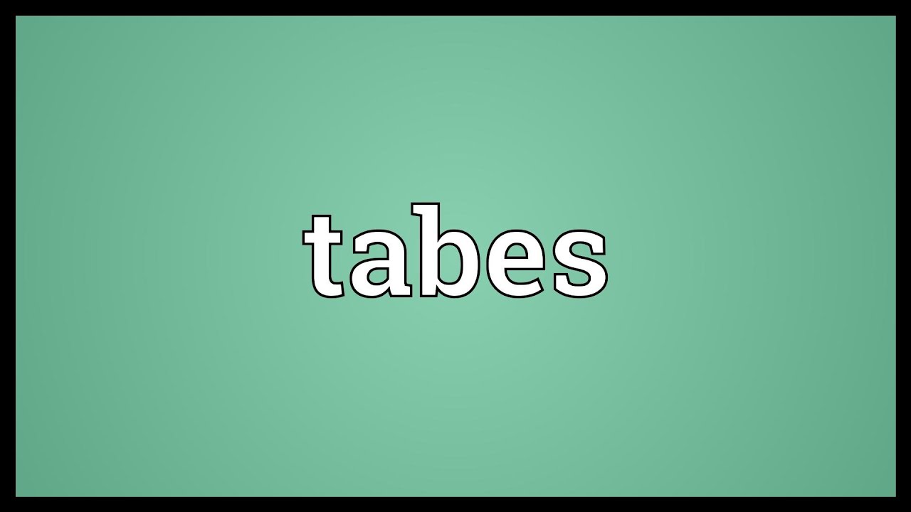 Tabes Meaning - YouTube