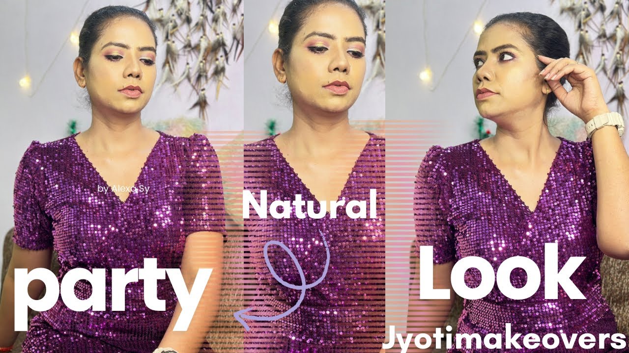 Evening party makeup for new year || How to do new year party look ...