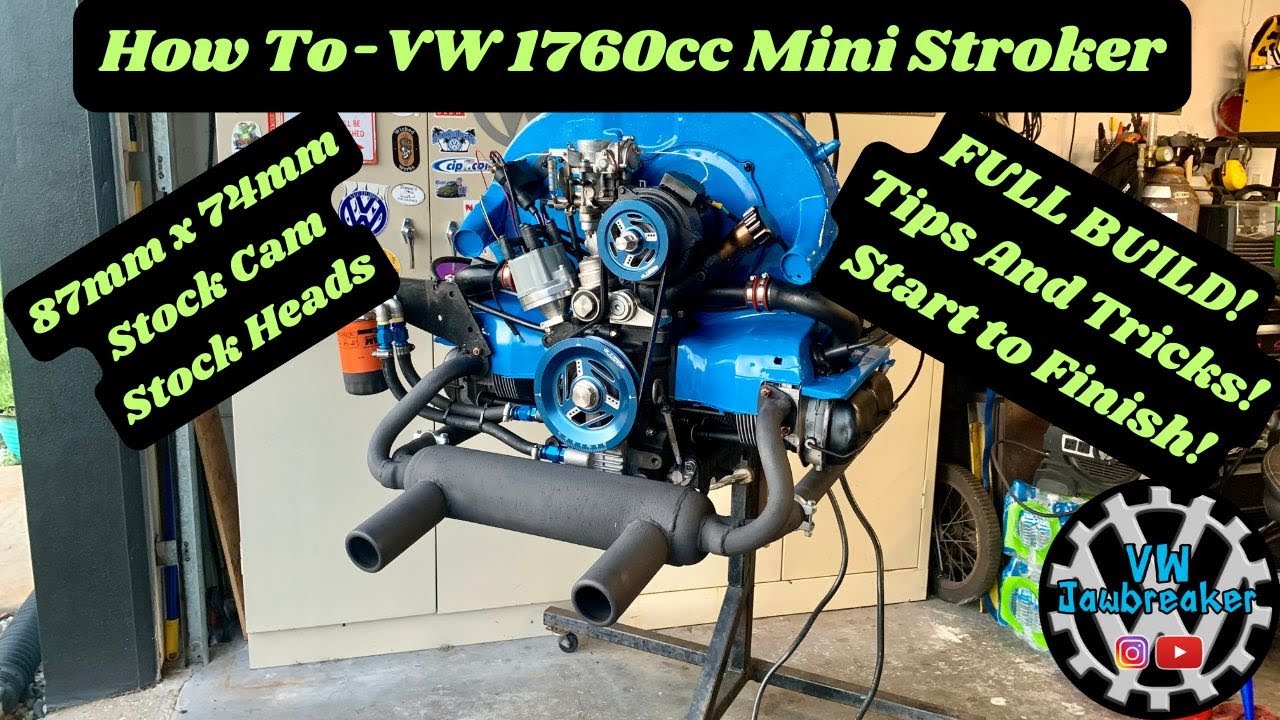 How To Build A 1760cc Aircooled VW Stroker Engine - 1641cc + 74mm Crank ...