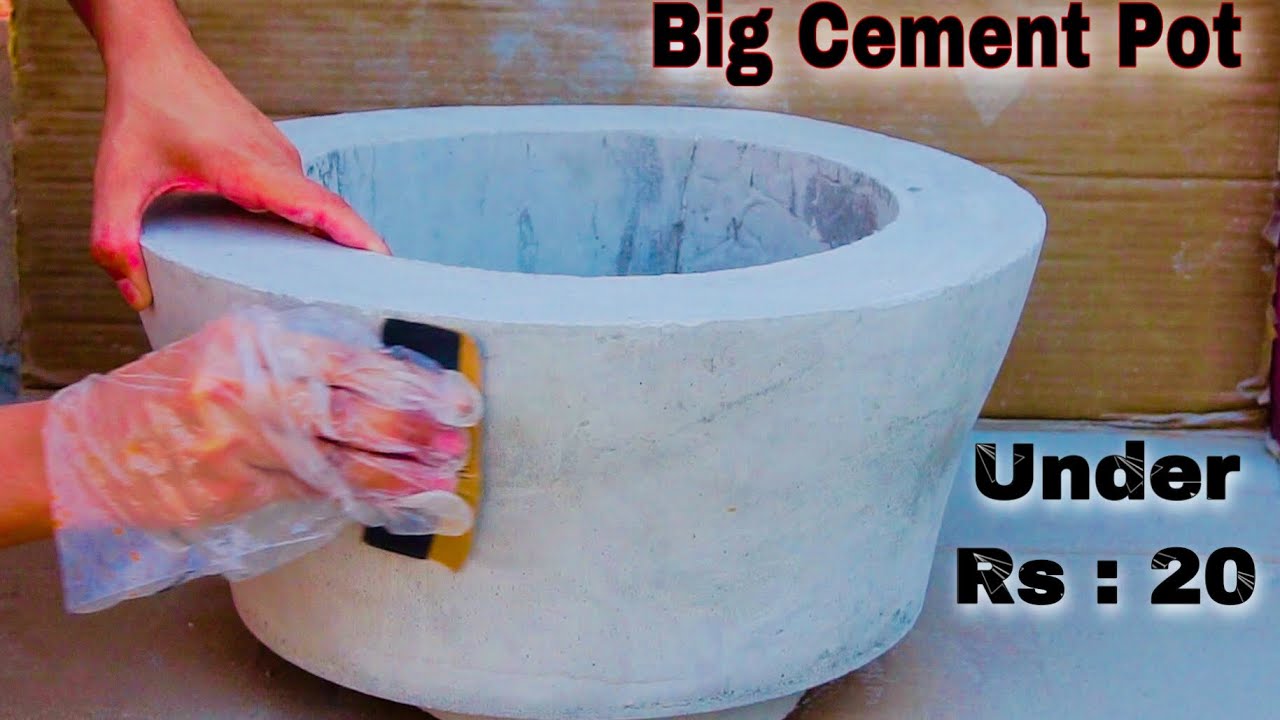 DIY | CEMENT CRAFT IDEAS | Make a Beautiful Cement Big Pot at Home ...