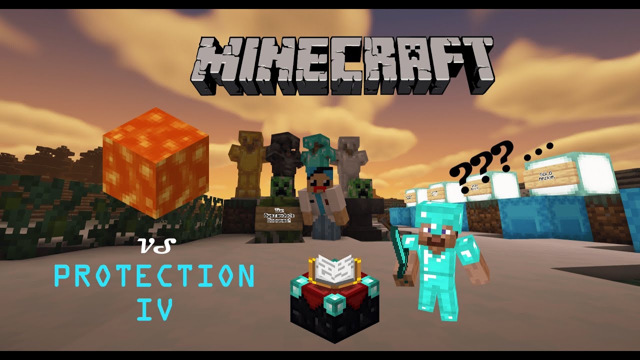 MINECRAFT: Protection IV Enchantment - LAVA TEST - YouTube