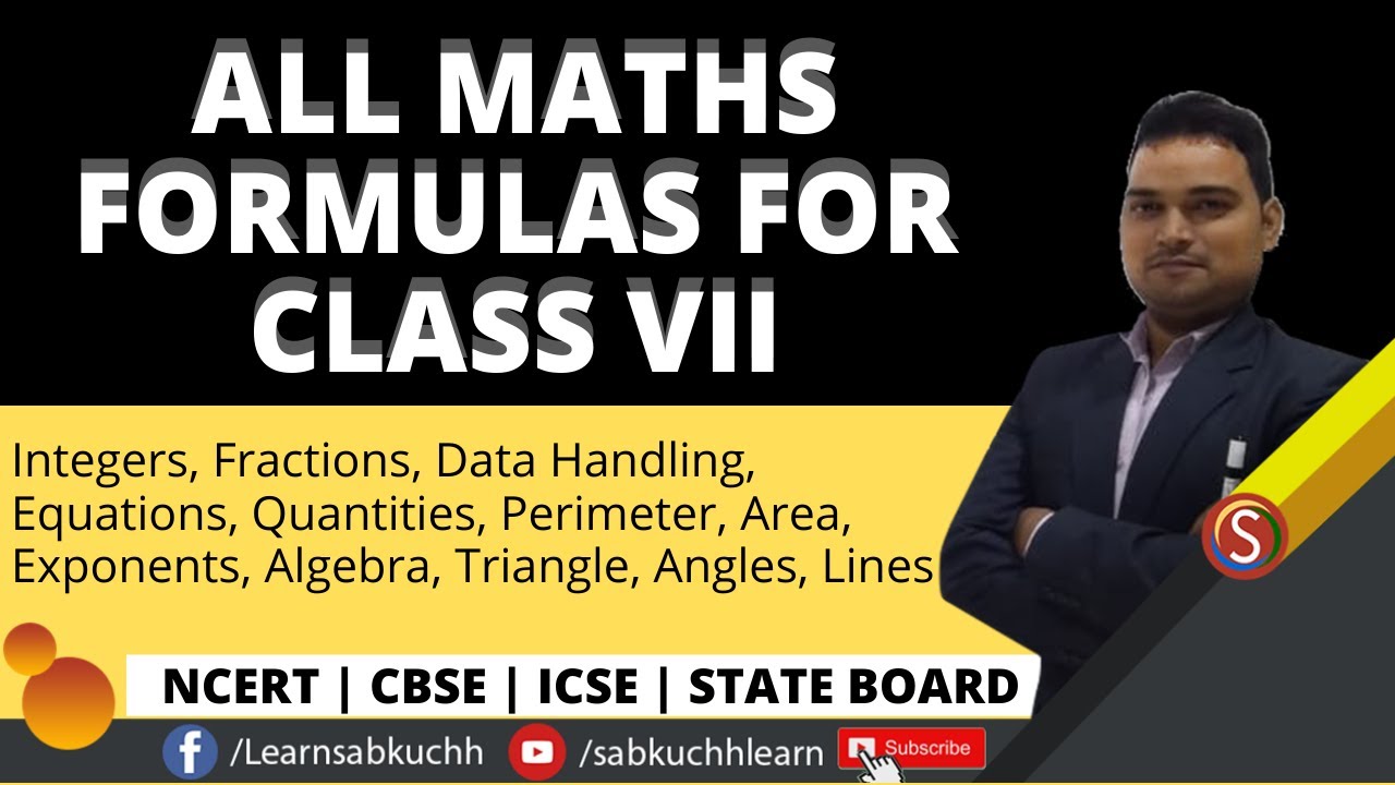 All Class 7 Maths Formulas | CBSE | NCERT Maths Formulas for Class VII ...