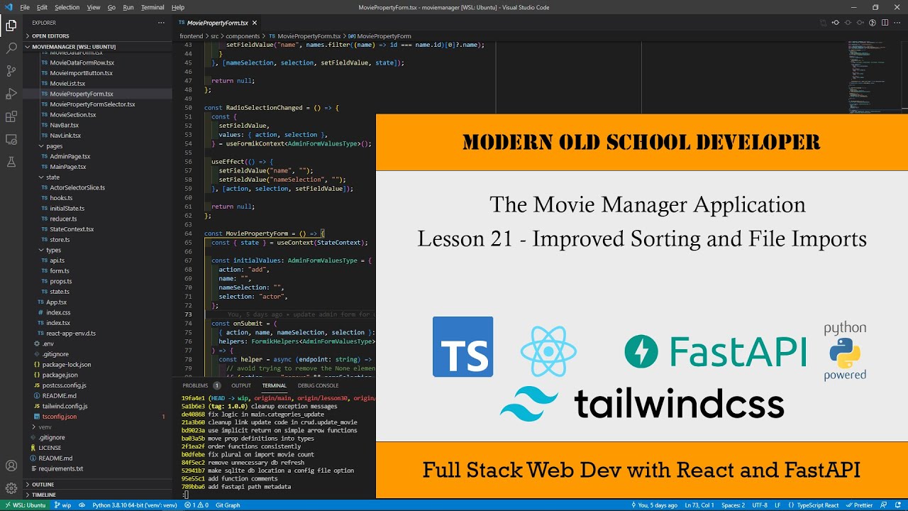 Movie Manager App - Full Stack Web Development 21 - Improved Sorting and File Importing - YouTube