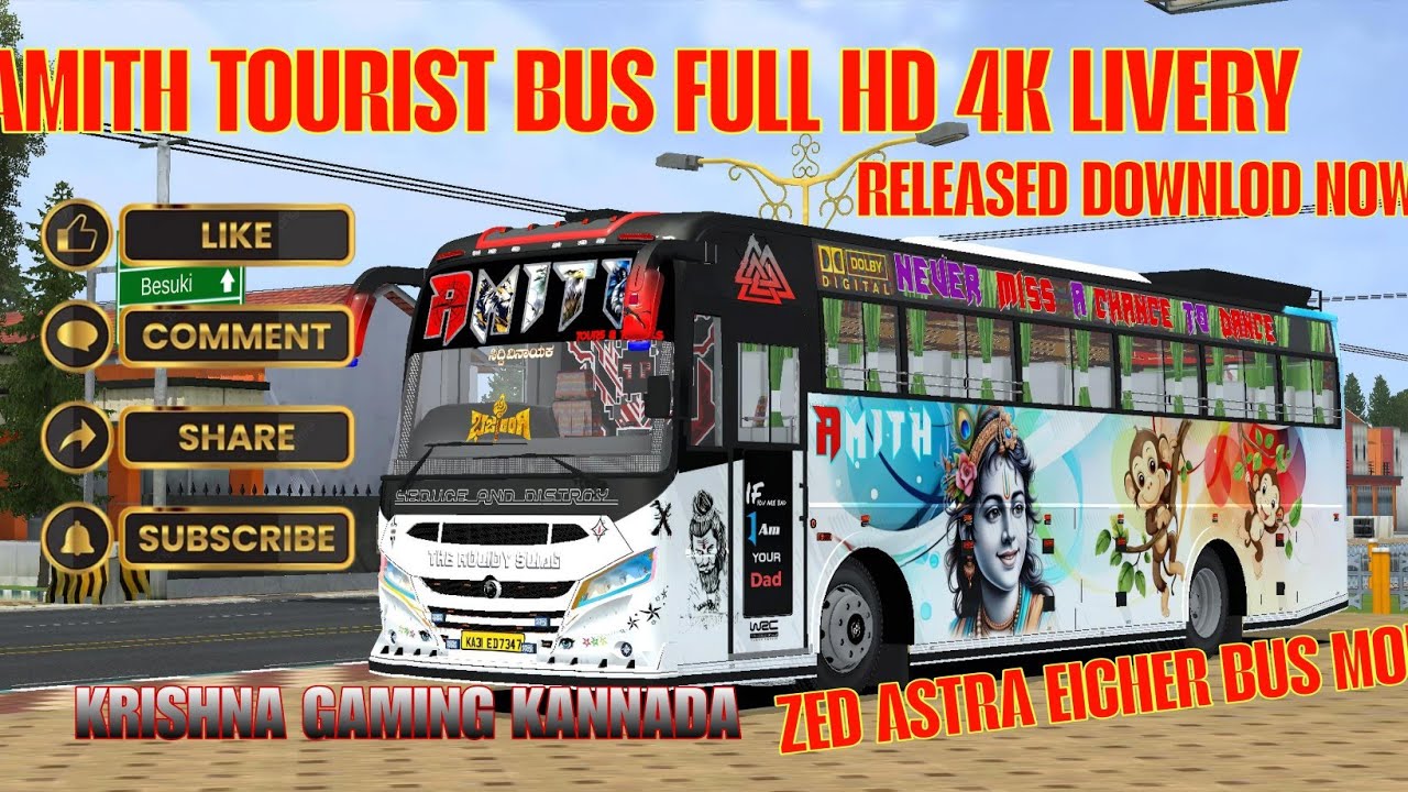 AMITH TOURIST BUS LIVERY ! ZED ASTRA EICHER 🚌 MOD FULL HD 4K LIVERY ...