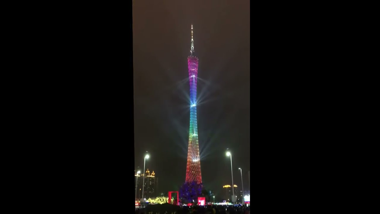 TV tower light show, Chinese new year, Guangzhou China - YouTube