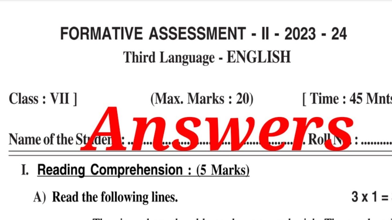 7th Class Fa2 English Question Paper With Answers 2023 2024 YouTube 7th-class-fa2-english-question-paper-with-answers-2023-2024-youtube