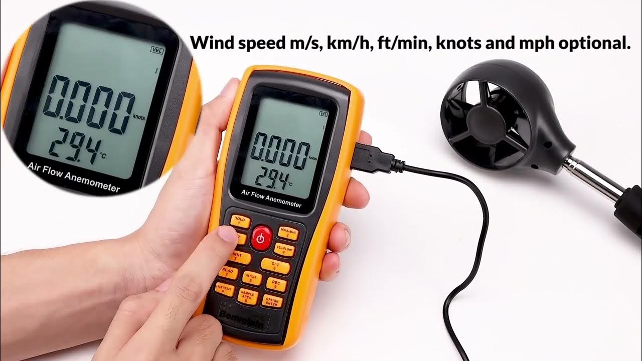 CFM/CMM Anemometer Handheld Air Flow Velocity Meter Wind Speed Gauges - YouTube